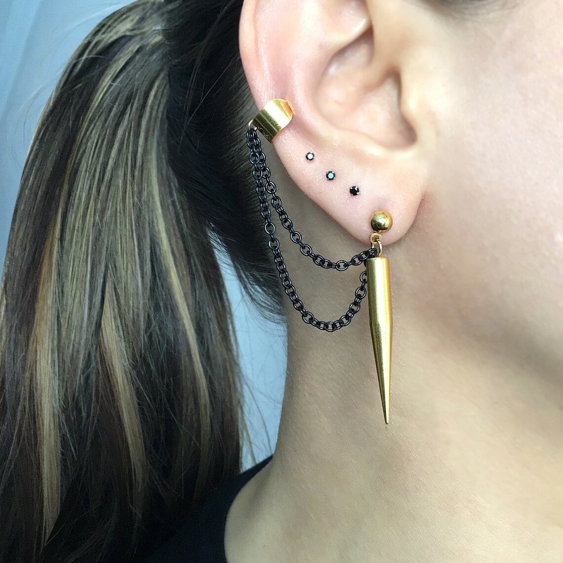 Ear Cuff With Spike Earring Spike Earrings Mismatched | Etsy