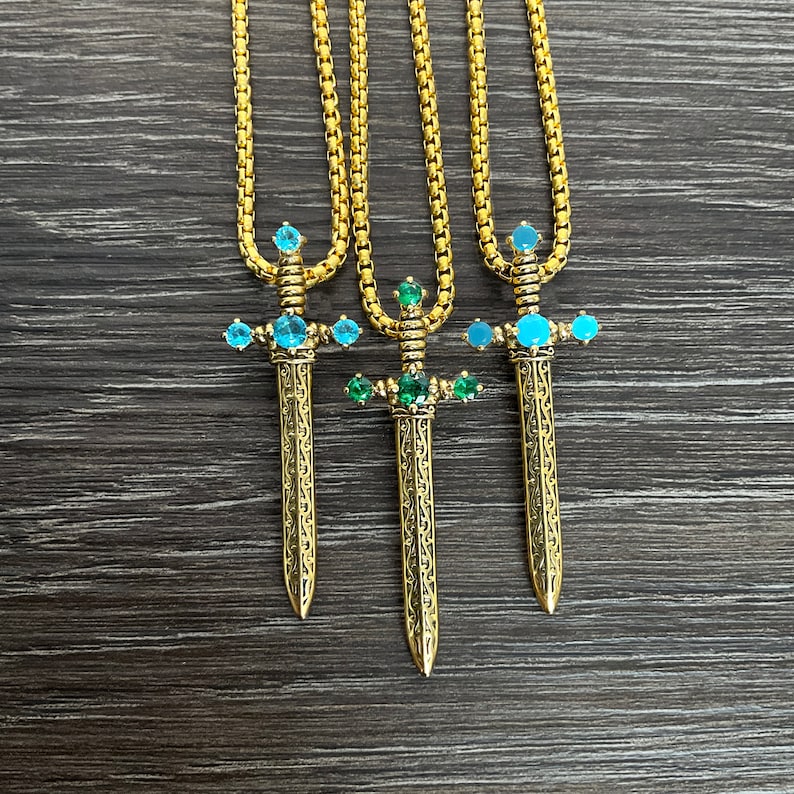 Sword Necklace Sword Pendant Sword Jewelry Dagger Necklace - Etsy