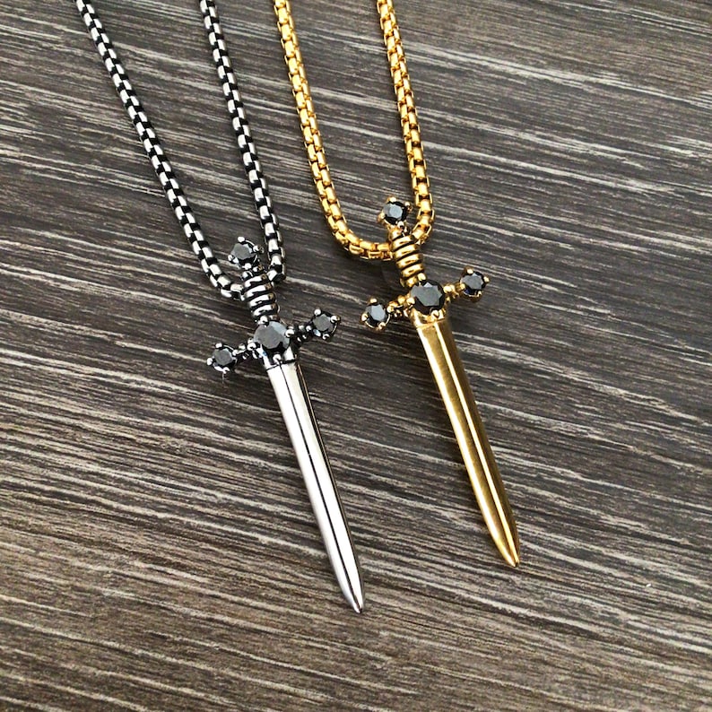 Sword Necklace Sword Pendant Sword Jewelry Dagger Necklace - Etsy