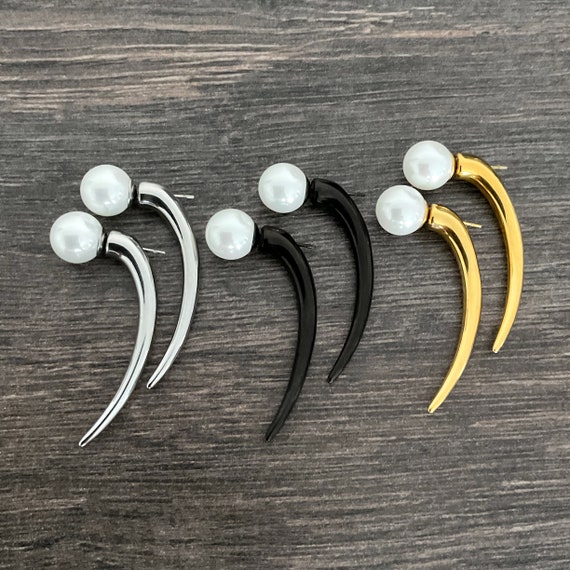 White claw earrings store