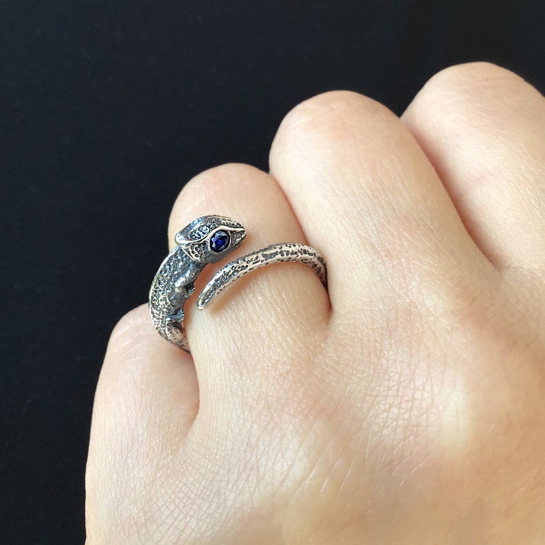 Sterling Silver Chameleon Wrapped Ring Chameleon Ring - Etsy