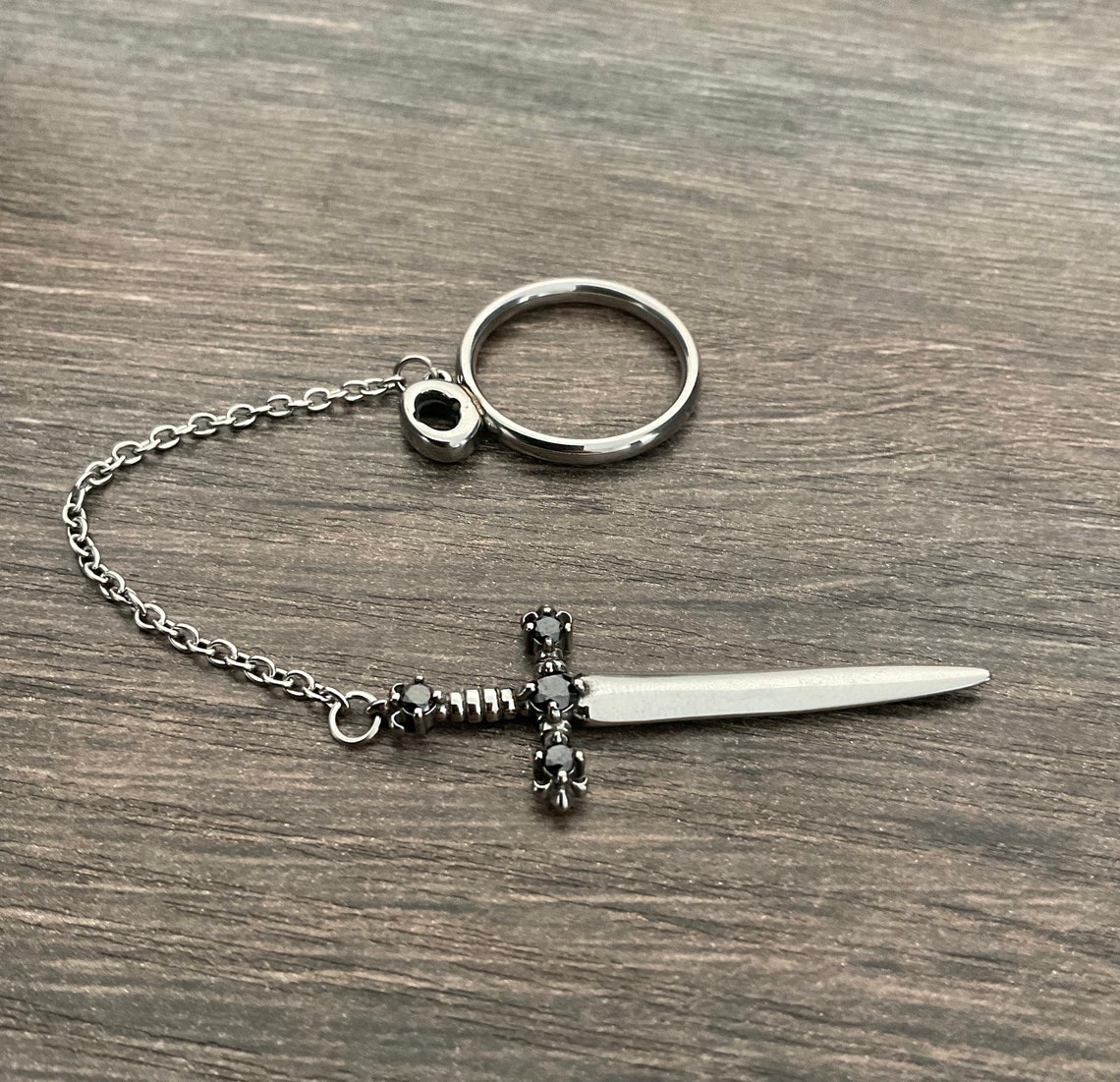 Sword Ring Dagger Ring Onyx Sword Jewelry Gothic Ring - Etsy