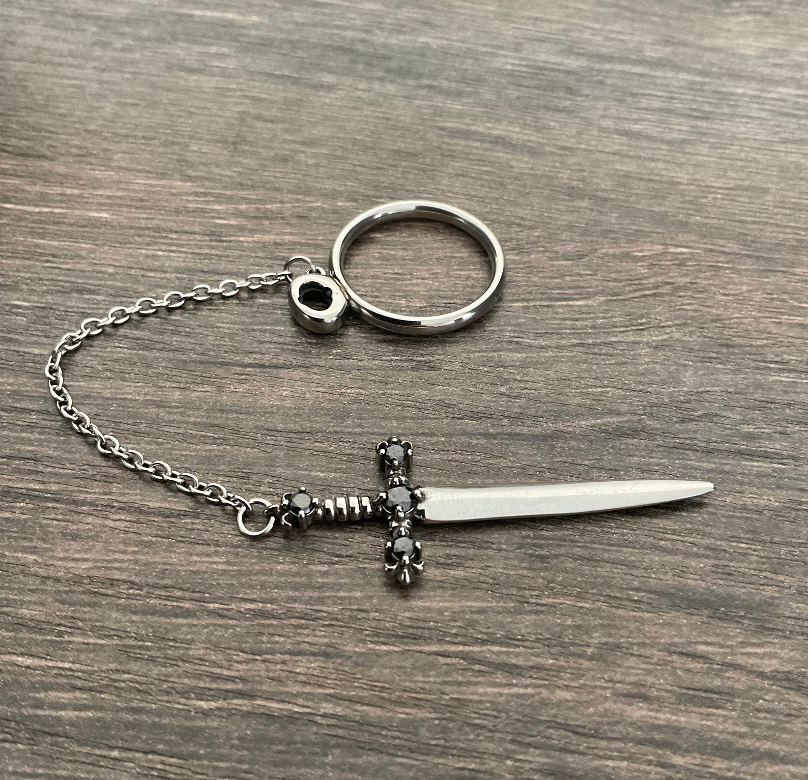 Sword Ring Dagger Ring Onyx Sword Jewelry Gothic Ring - Etsy