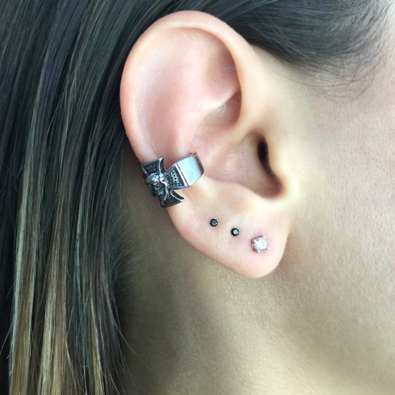Ear Cuff Gothic Ear Cuff Skull Ear Cuff Cross Ear Cuff | Etsy