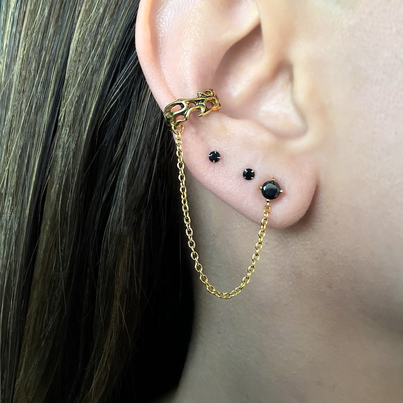 Single Ear Cuff With Stud Gothic Ear Cuff Stainless Steel - Etsy