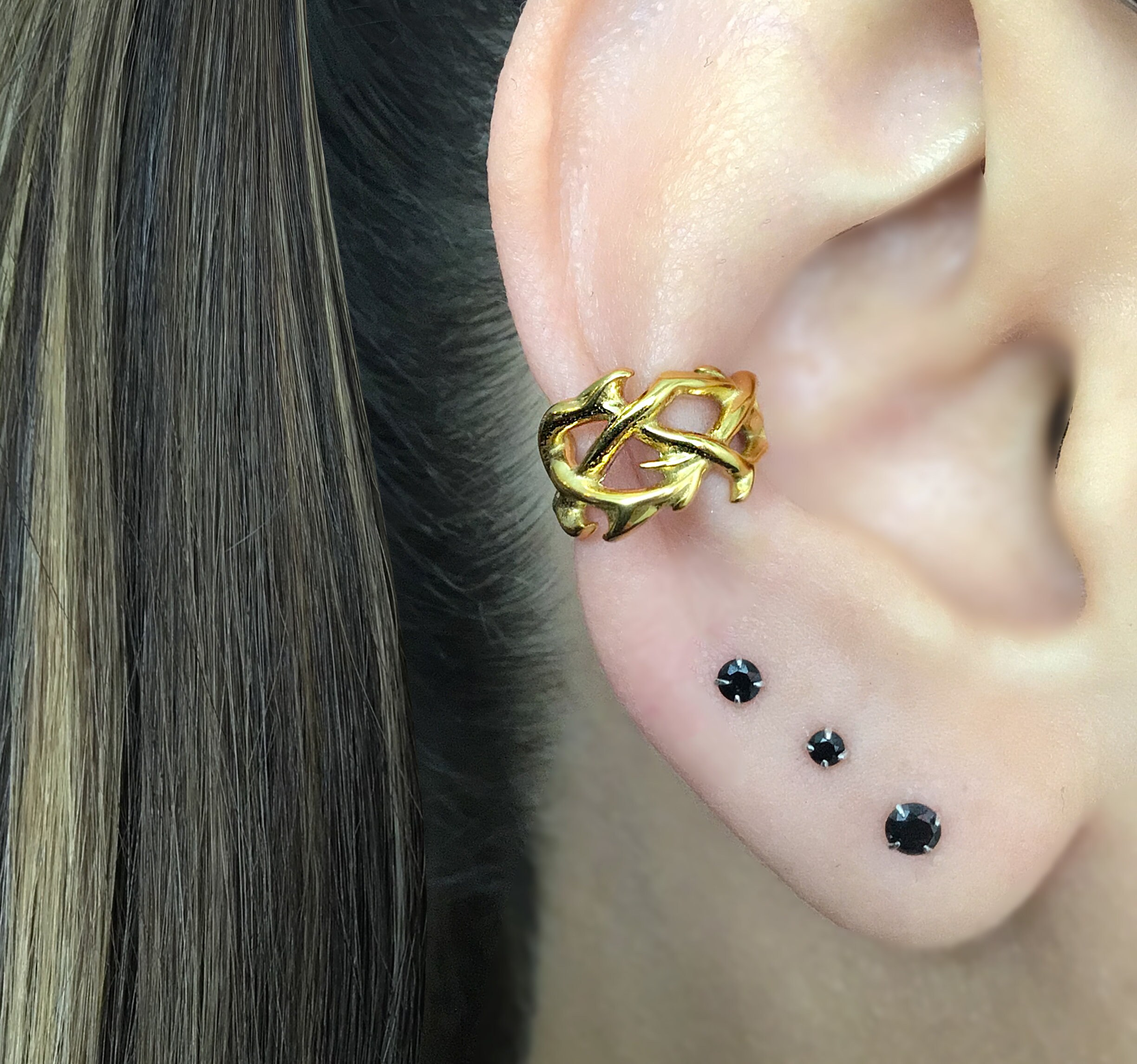 Thorns Ear Cuff, Gothic Ear Cuff, Stainless Steel Cuff, Gothic Jewelry ...