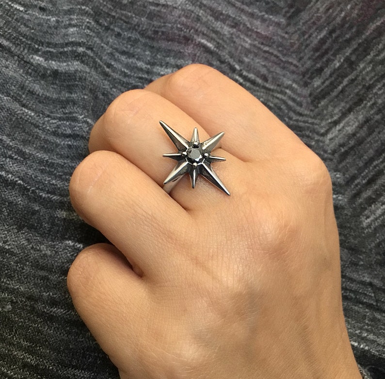 North Star Ring Stainless Steel Star Ring Star Ring - Etsy