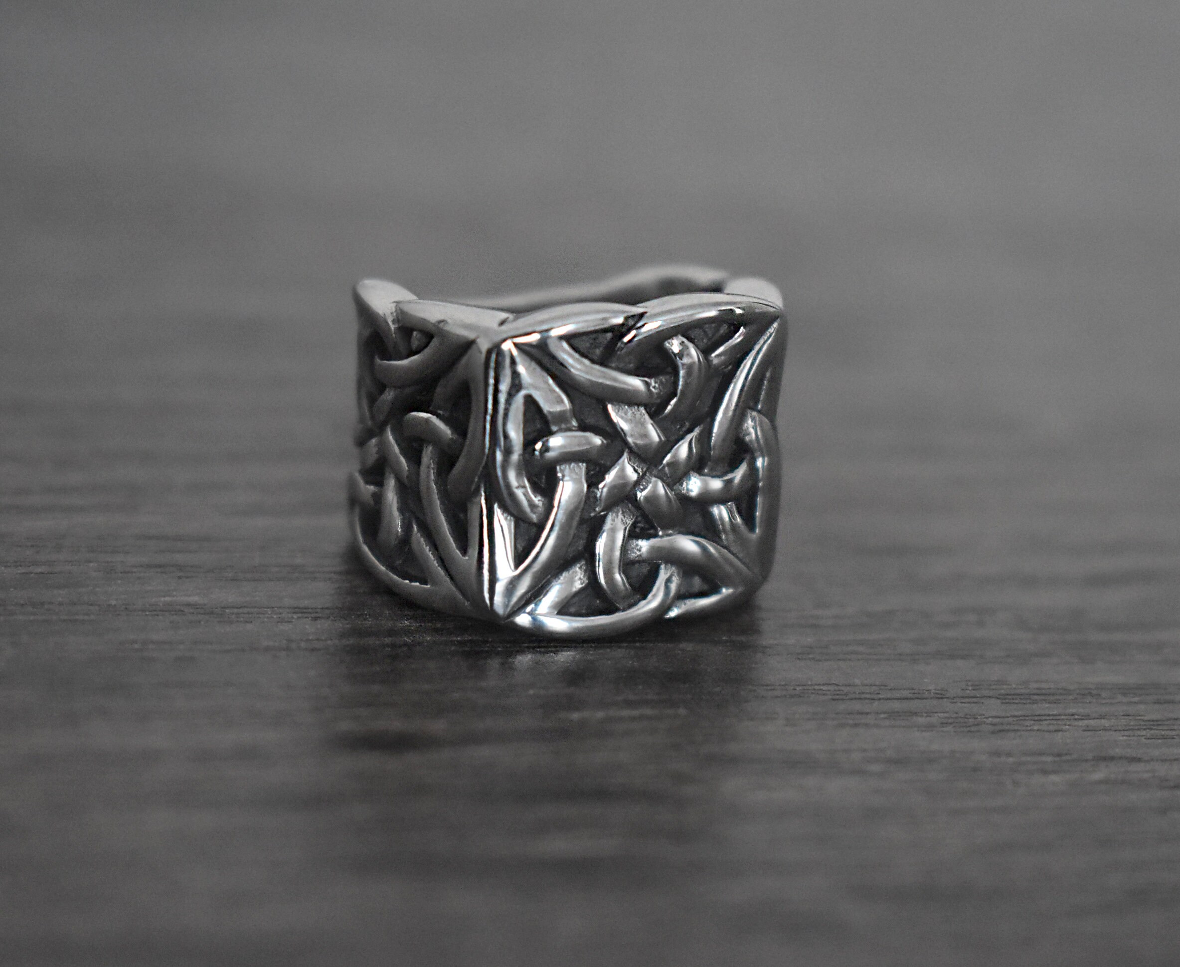 Celtic Knot Signet Ringceltic Ring 4 Point Celtic Knot Ring - Etsy