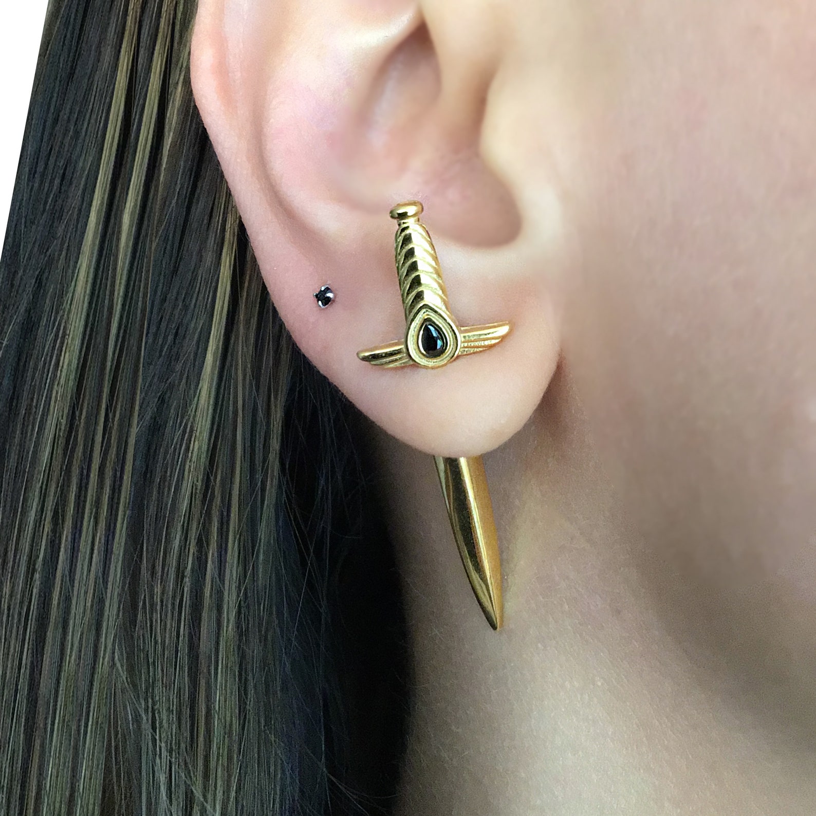 Sword Earrings Dagger Earrings Front Back Earrings | Etsy