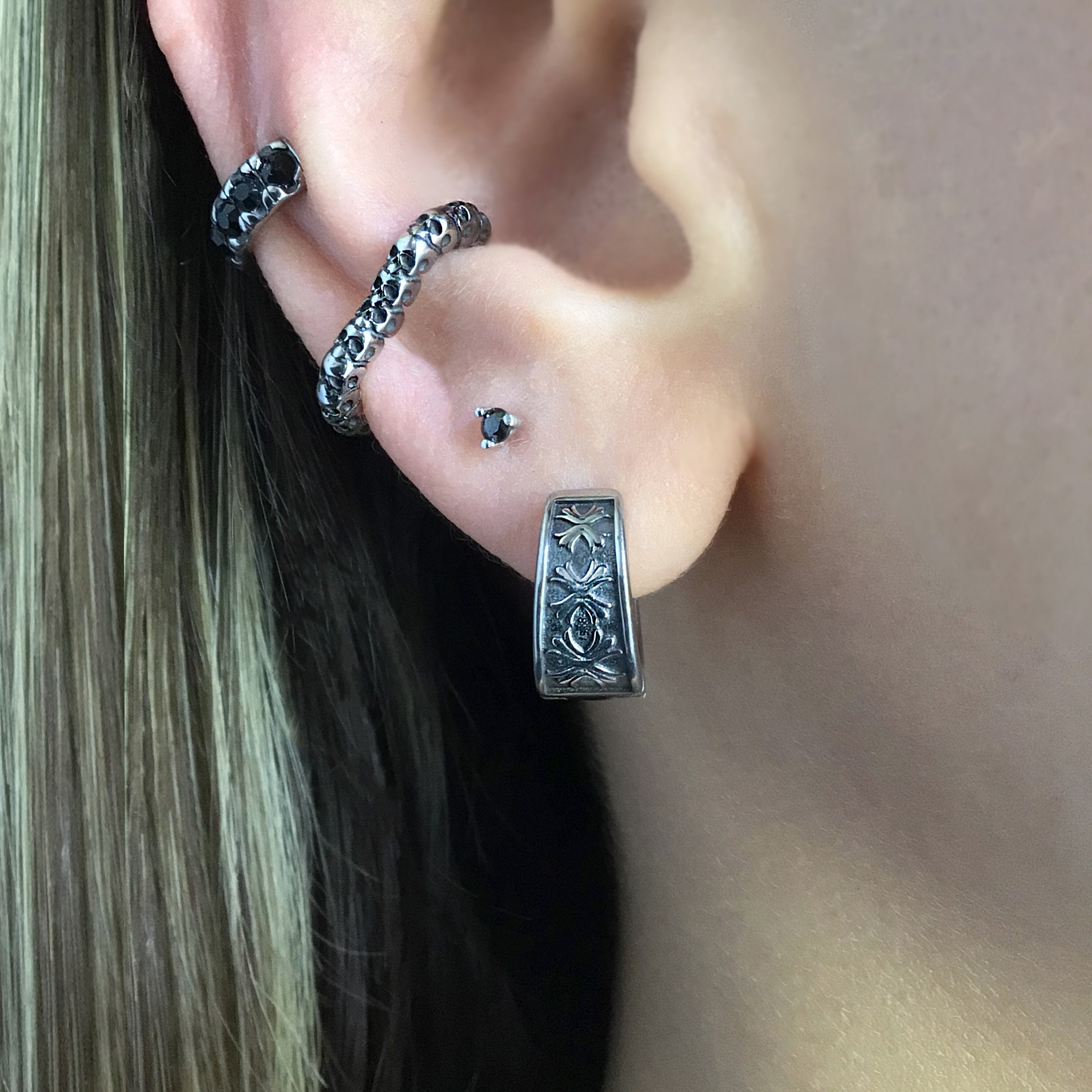 Skull Ear Cuff Gothic Ear Cuff Skull Ear Cuff Stainless | Etsy