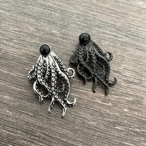 Octopus Tentacle Ear Jacket, Stainless Steel Gothic Earring, Front Back ...