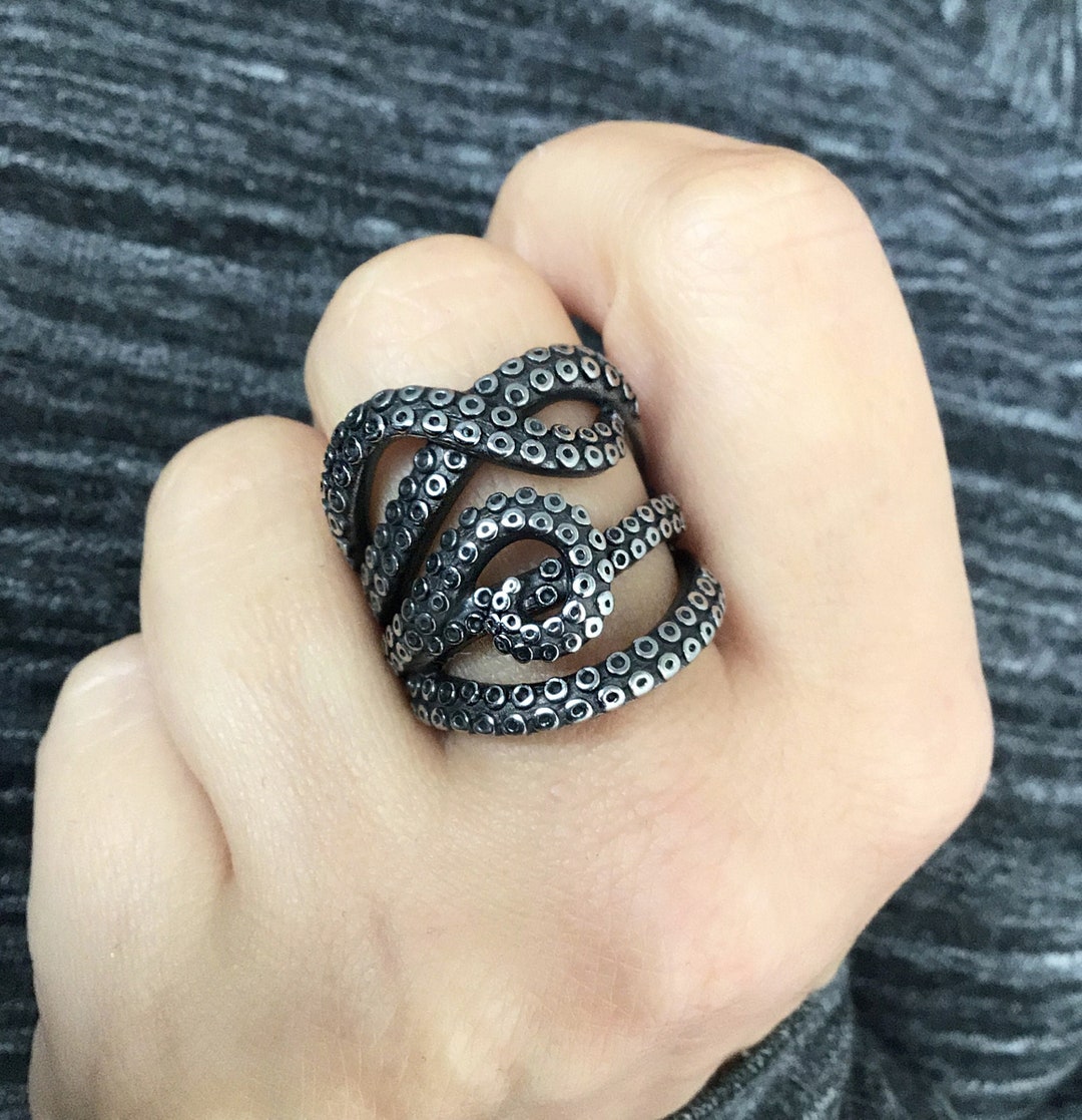Octopus Ring,large Octopus Ring, Octopus Tentacles Ring, Gothic Jewelry ...