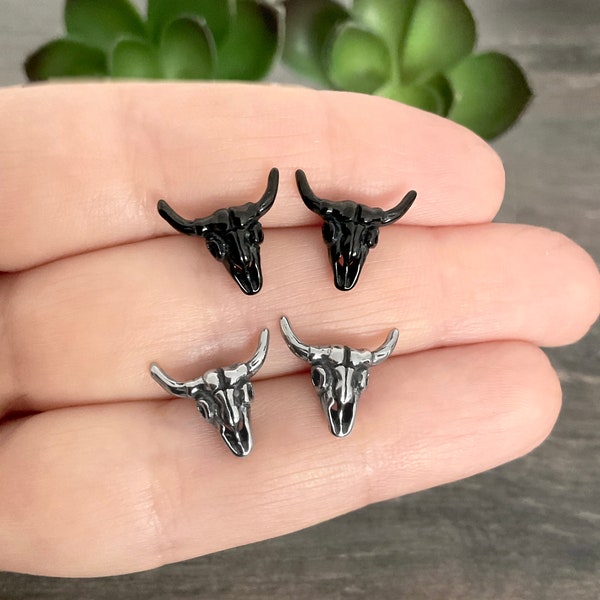 Skull Stud Earrings - Etsy