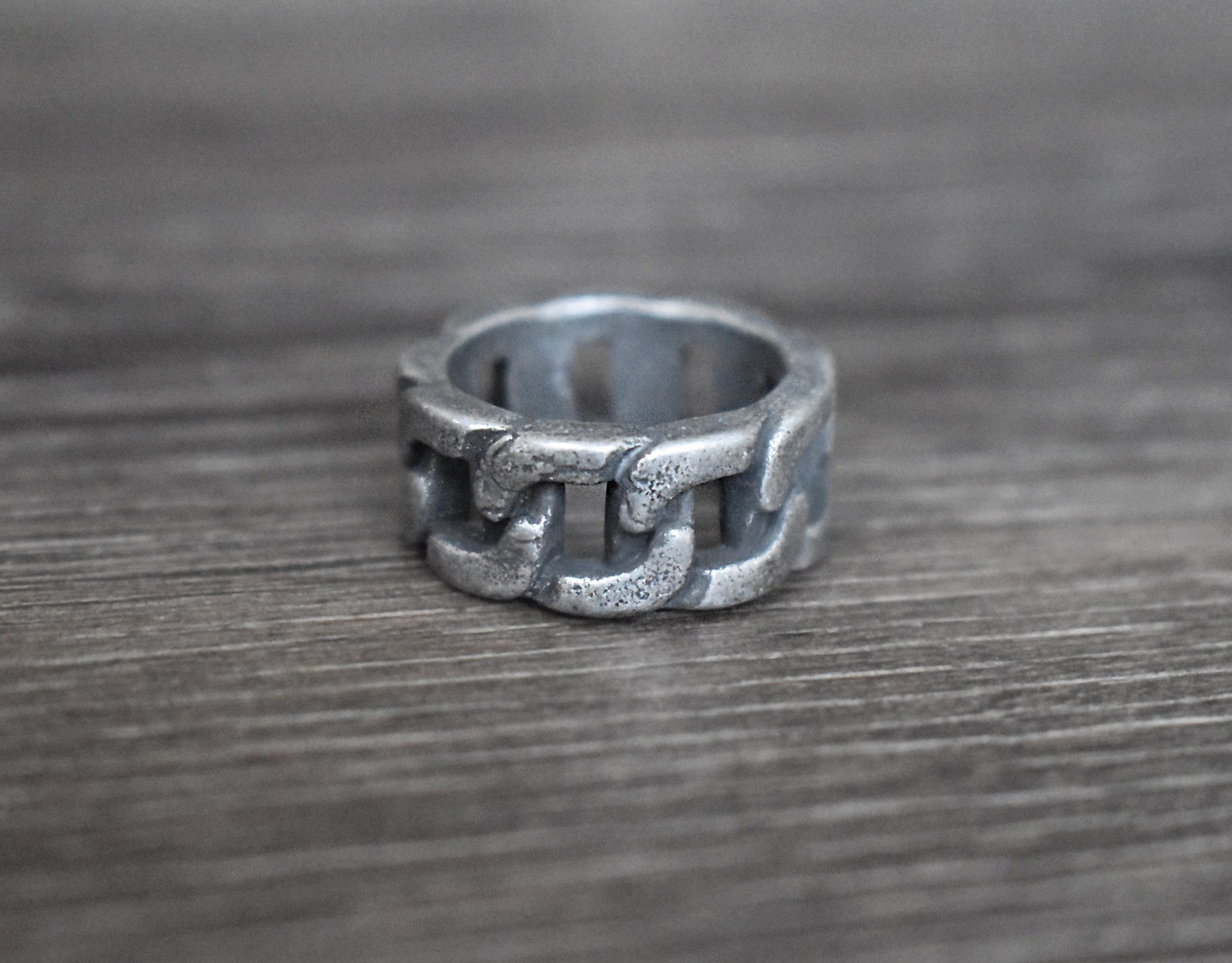 Chain Link Ringstainless Steel Chain Ring Gothic Jewelry - Etsy
