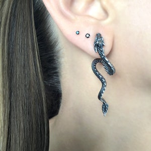 Dragon Earrings,dragon Studs, Gothic Earrings, Dragon Jewelry, Long ...