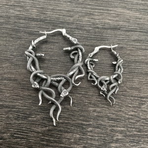 Snakes Hoops , Wrapped Snakes Hoop, Snake Earrings, Serpent Hoops ...