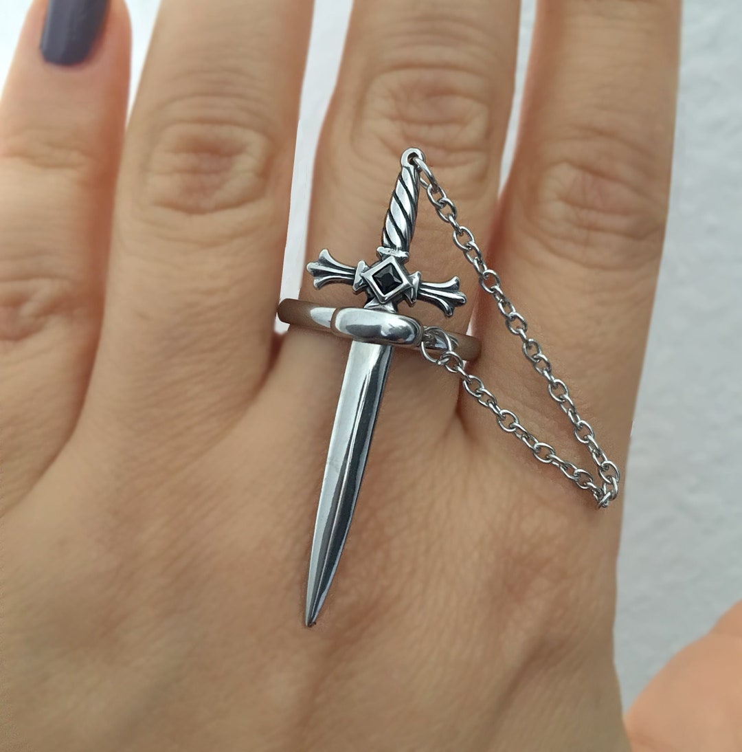 Sword Fleur De Lis Ring, Sword Ring, Dagger Ring, Sword Jewelry, Gothic ...