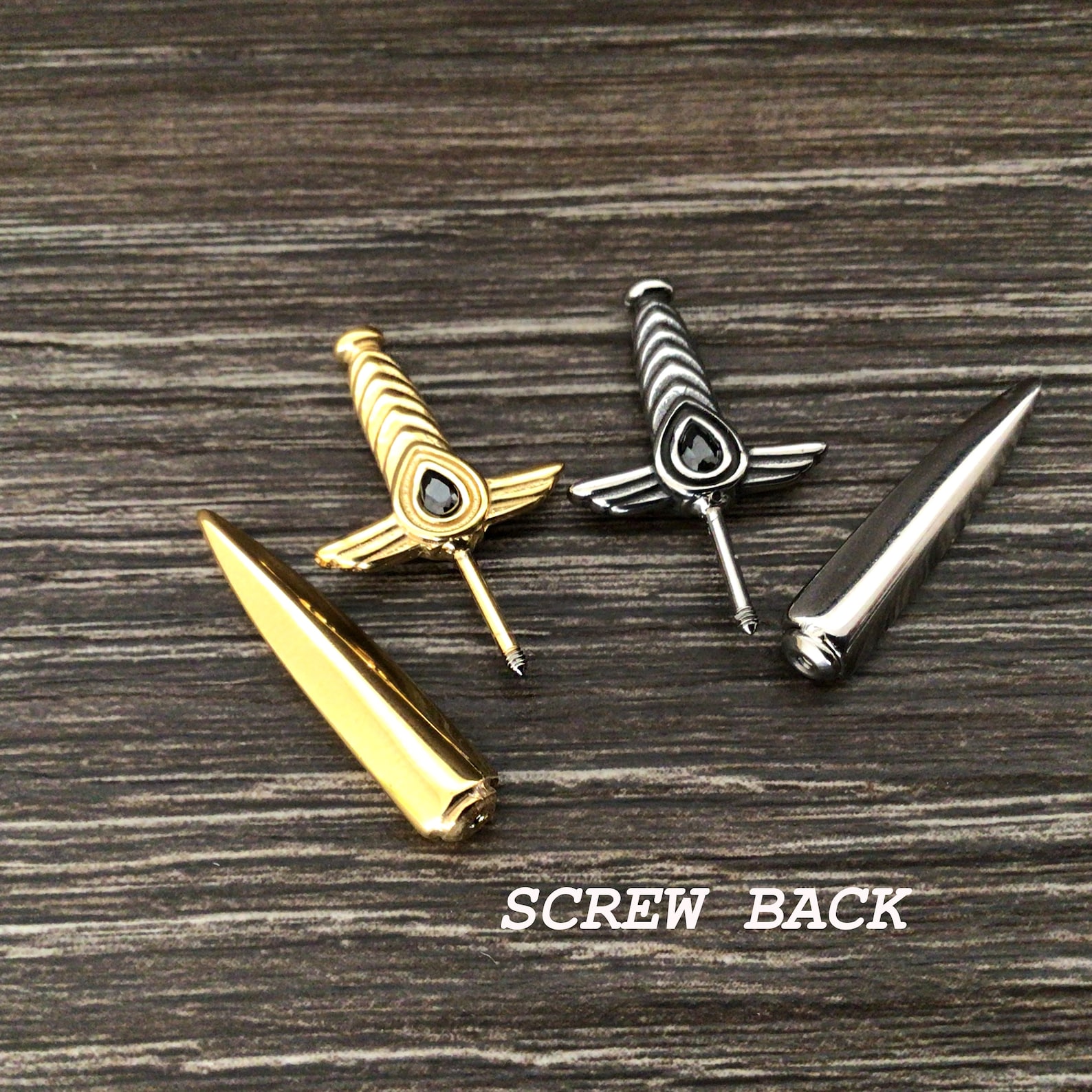 Sword Earrings Dagger Earrings Front Back Earrings | Etsy