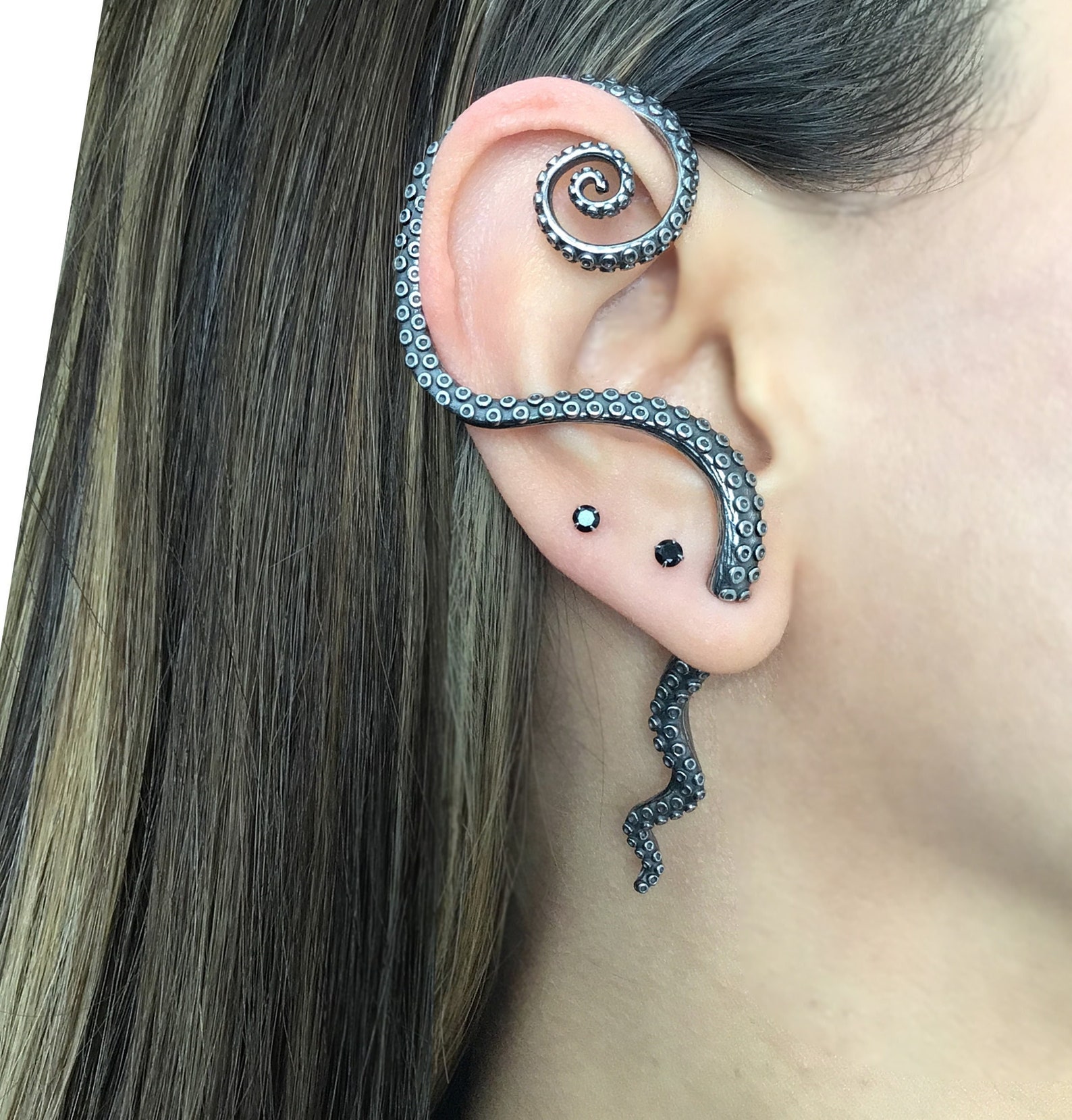 Octopus Tentacle Ear Cuff, Octopus Tentacle Ear Cuff, Ear Cuff, Octopus ...