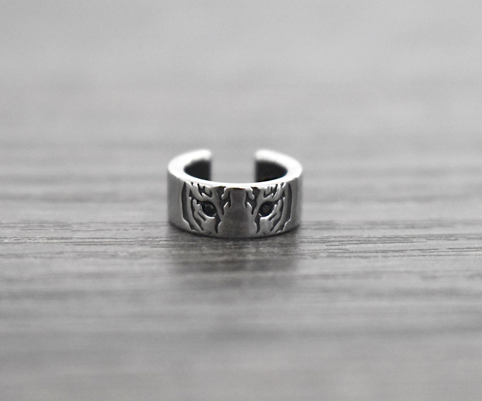 Tiger Ear Cuff, Gothic Ear Cuff, Stainless Steel Earrings, Ear Cuff ...