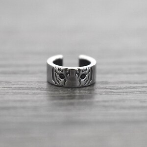 Tiger Ear Cuff, Stainless Steel Gothic Jewelry, Cubic Zirconia Accent ...