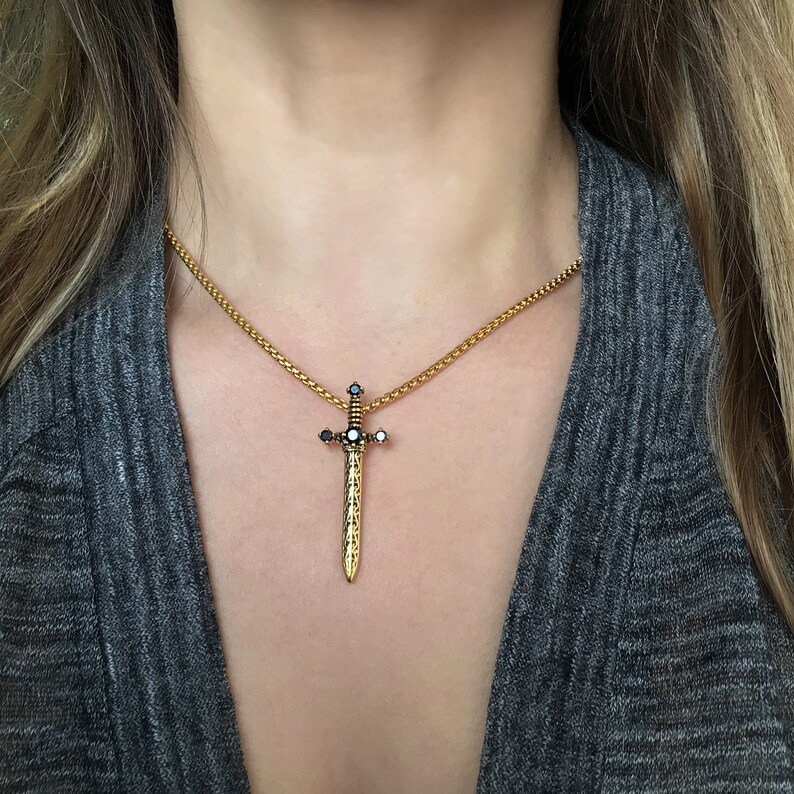 Sword Necklace Sword Pendant Sword Jewelry Dagger Necklace - Etsy
