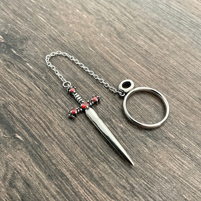 Ruby Red Sword Ring Dagger Ring Sword Jewelry Gothic Ring - Etsy