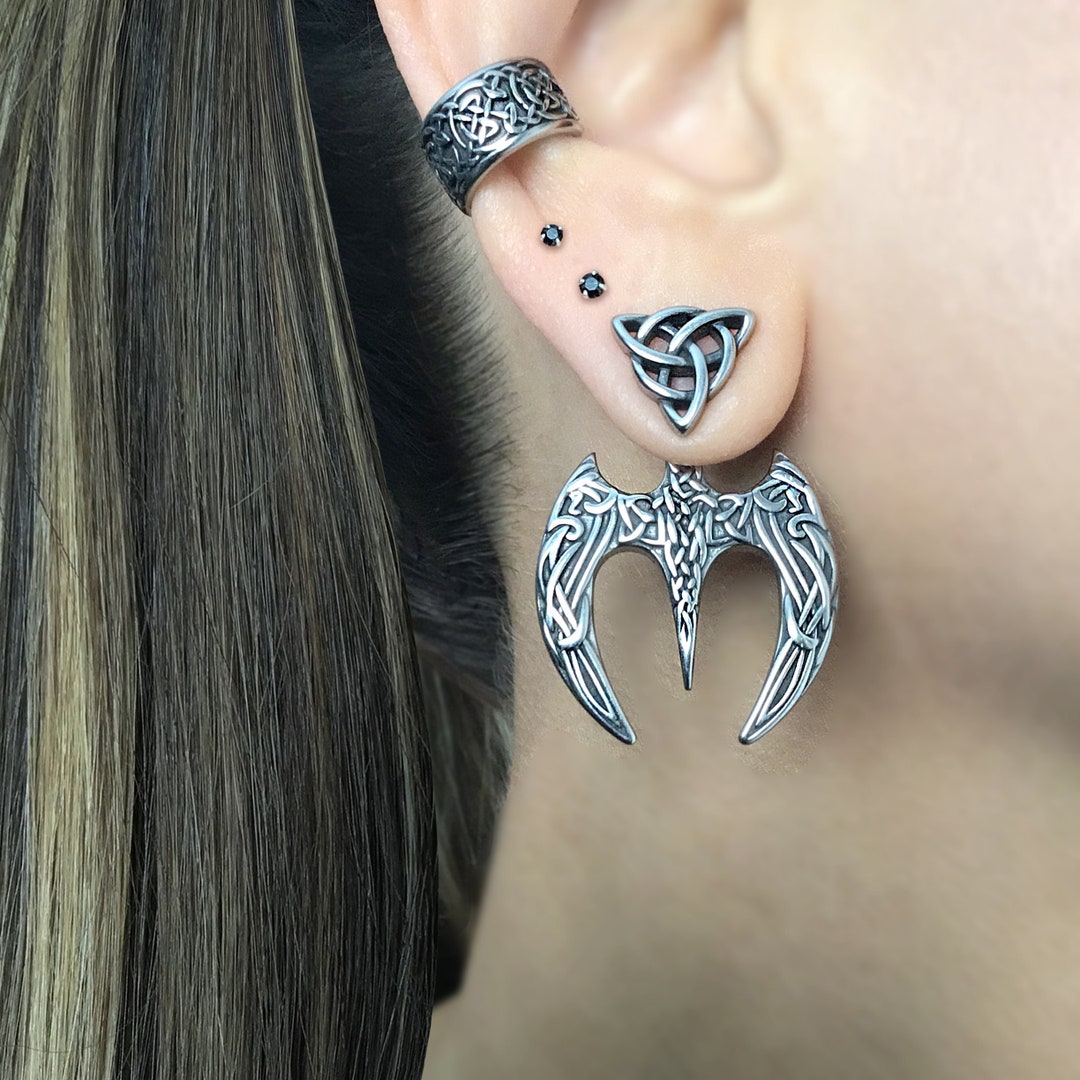 Celtic Front Back Earring, Celtic Knot Earring, Celtic Earring,viking ...