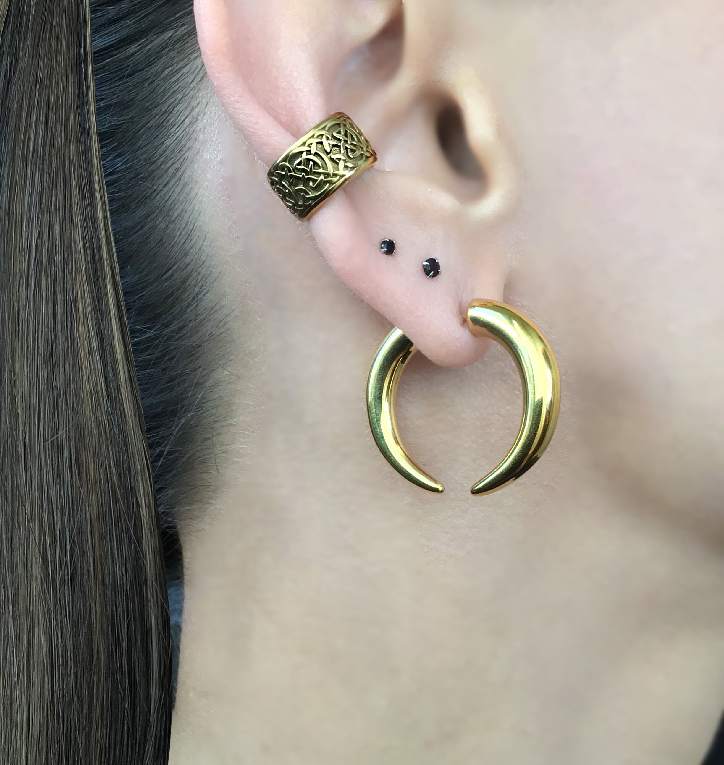 Claw Stainless Steel Hoop Earrings, Gothic Ear Jacket, Front Bak Hoops ...