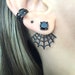 Spider Web Ear Jacket, Black CZ Stud, Gothic Earrings - Etsy