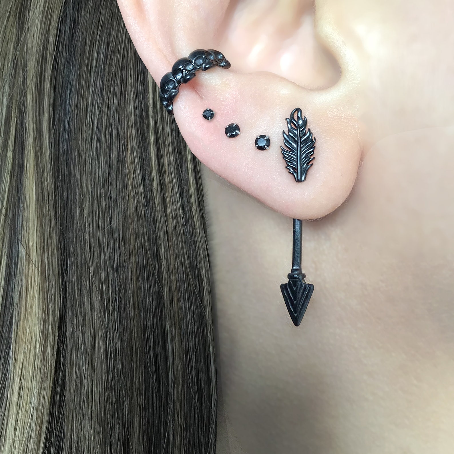 Arrow Earrings, Front Back Earrings, Arrow Jewelry, Stainless Steel ...
