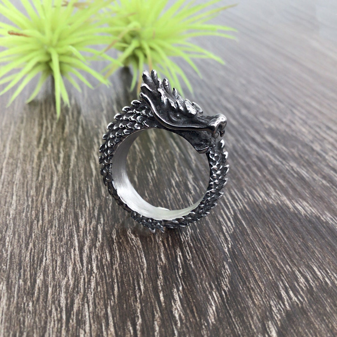 Dragon Ring,stainless Steel Dragon Ring ,gothic Jewelry, Dragon Wrapped ...
