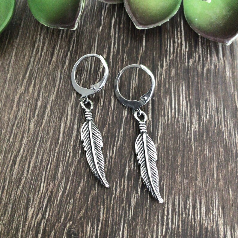 Feather Hoop Earrings Hoop Earrings Feather Hoops Feather - Etsy