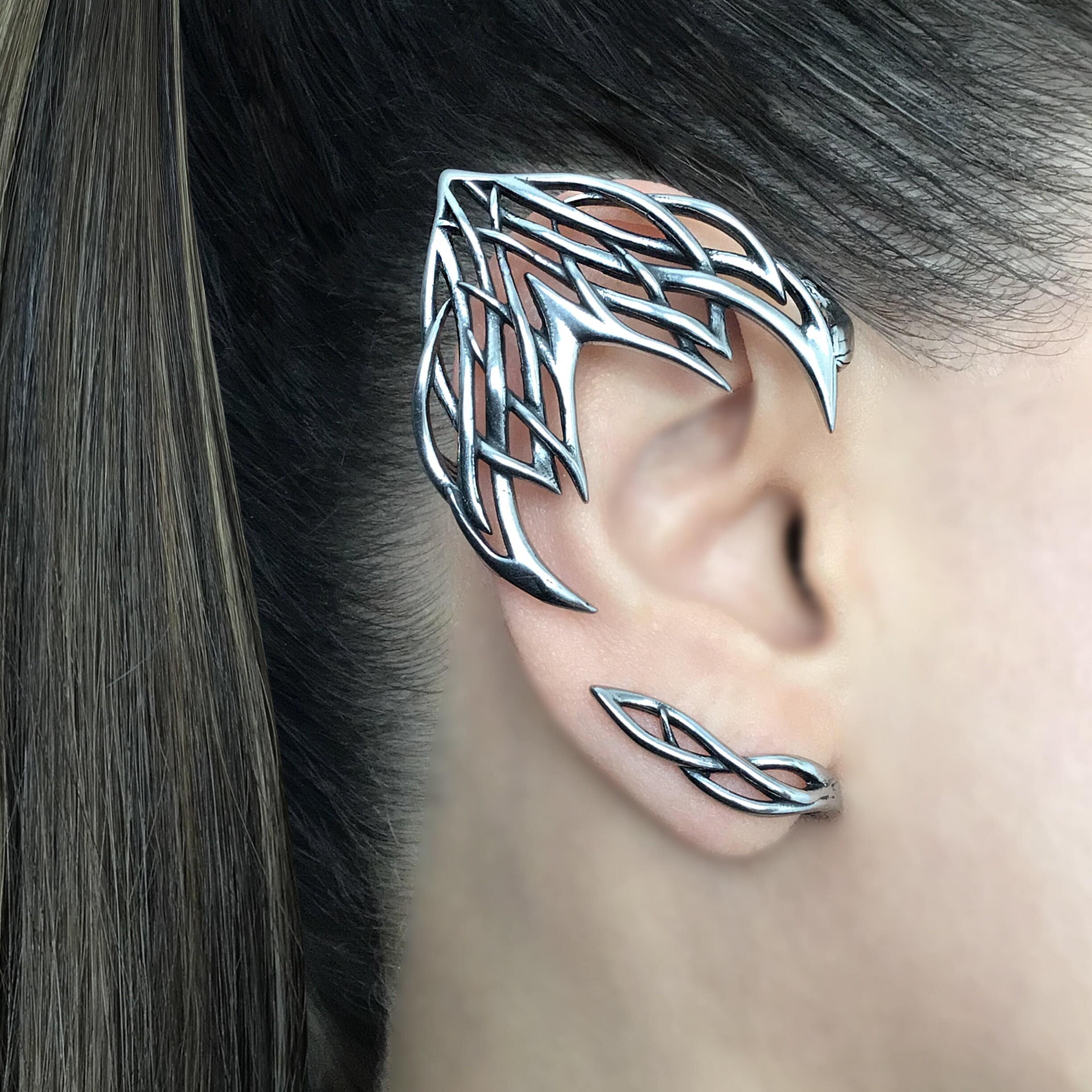 Cyber Elf Ear Cuff, No Piercing Earring, Elven Ear Jewelry - Etsy
