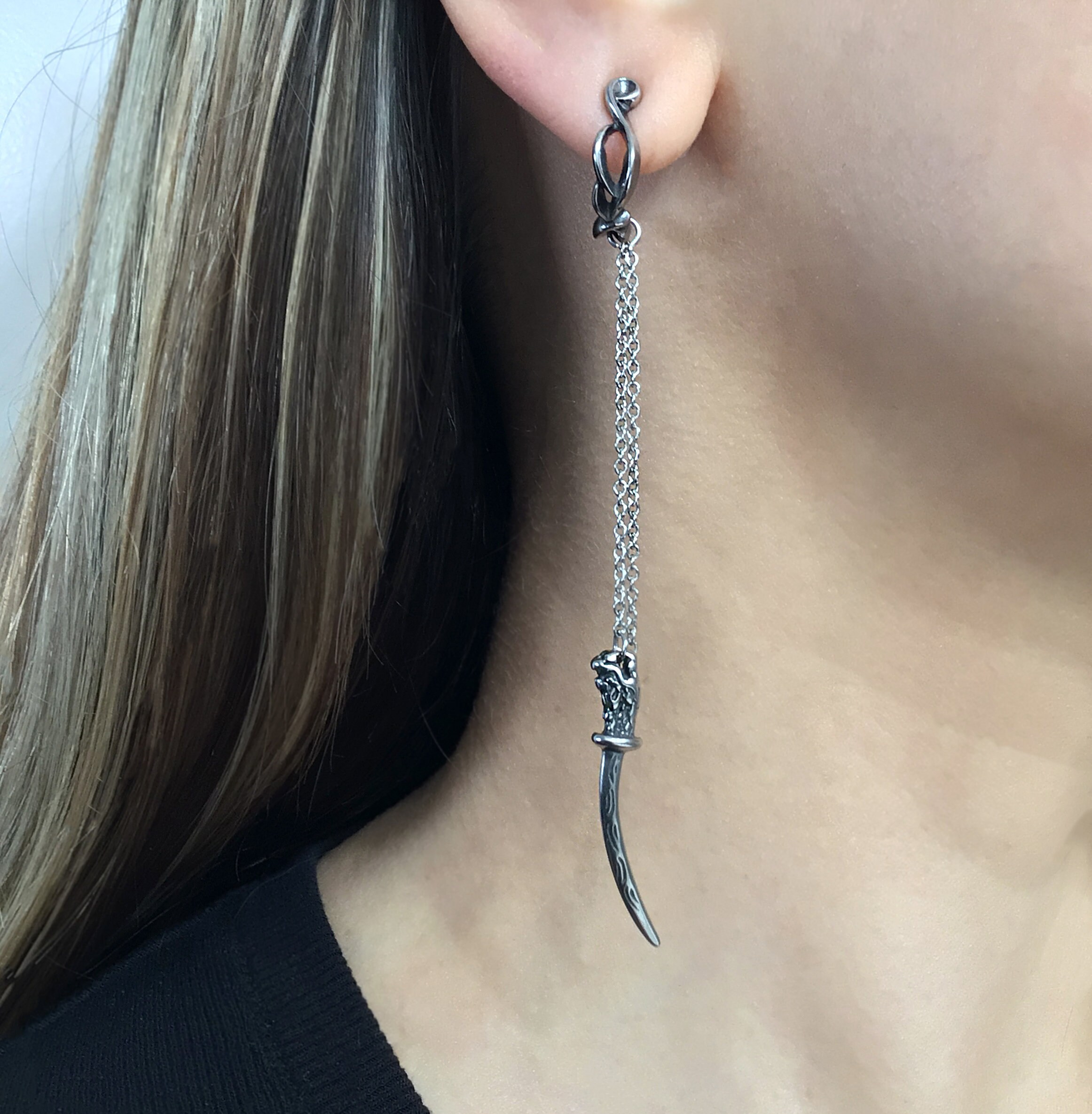 Dagger Earrings Dagger Studs Stainless Steel Earrings - Etsy