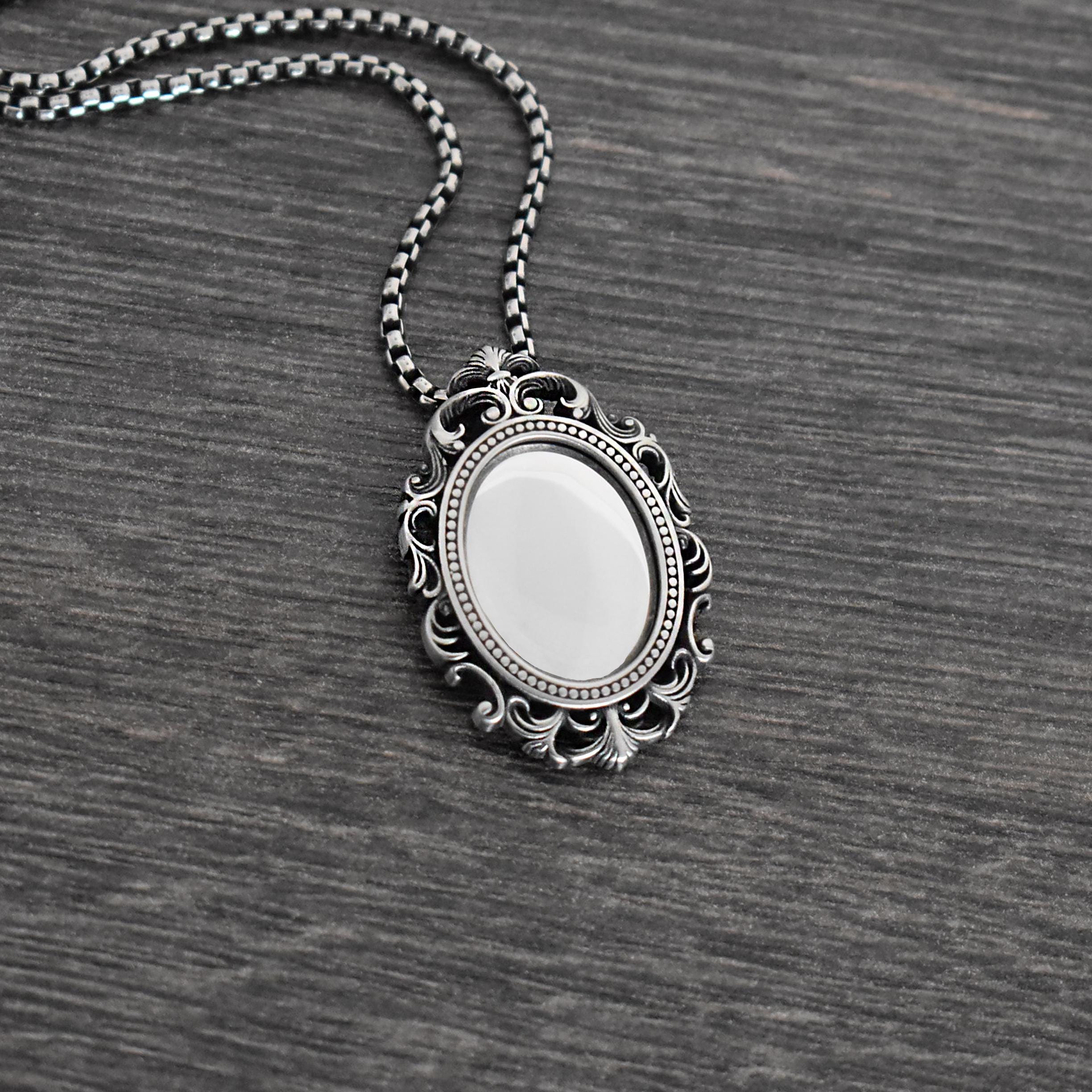 Gothic Victorian Protection Necklace, Mirror Pendant, Protection ...