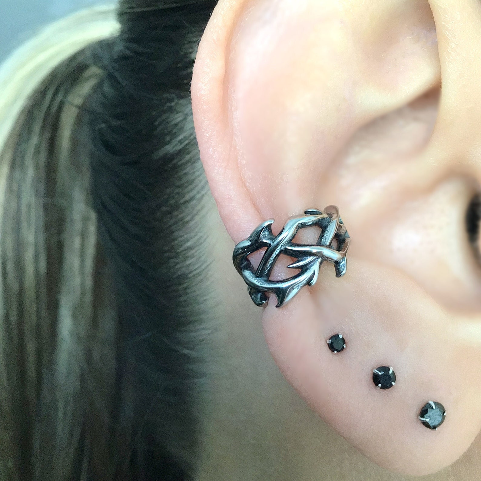 Thorns Ear Cuff Gothic Ear Cuff Stainless Steel Cuff Gothic - Etsy