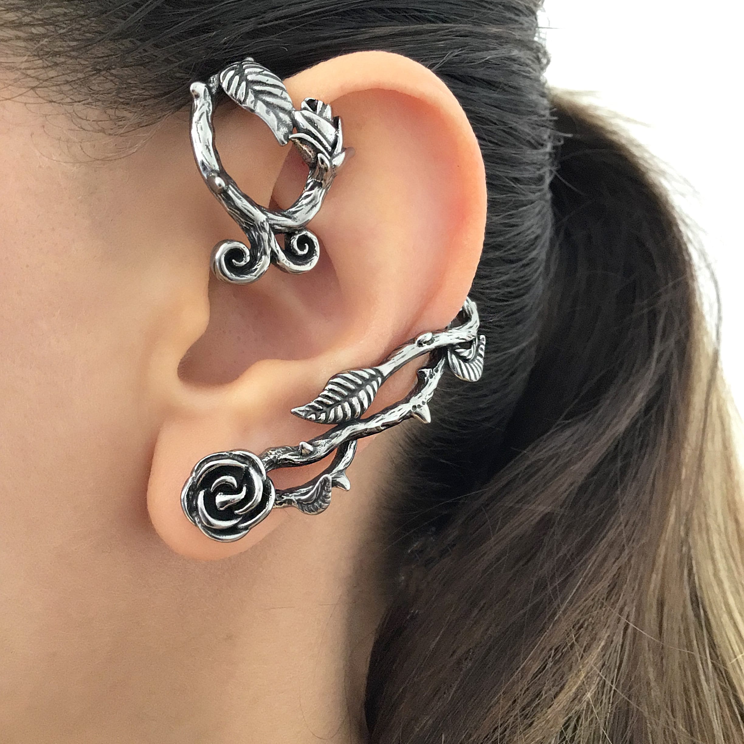 Roses and Thorns Cuff Earring Rose Vine Cuff Earring Gothic - Etsy