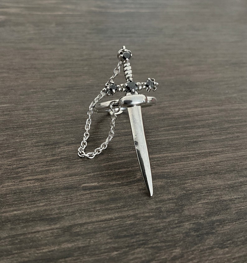Sword Ring Dagger Ring Onyx Sword Jewelry Gothic Ring - Etsy
