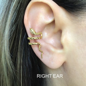 Snake Ear Cuff in Sterling Silver , Gothic Ear Cuff, Snake Ear Cuff ...