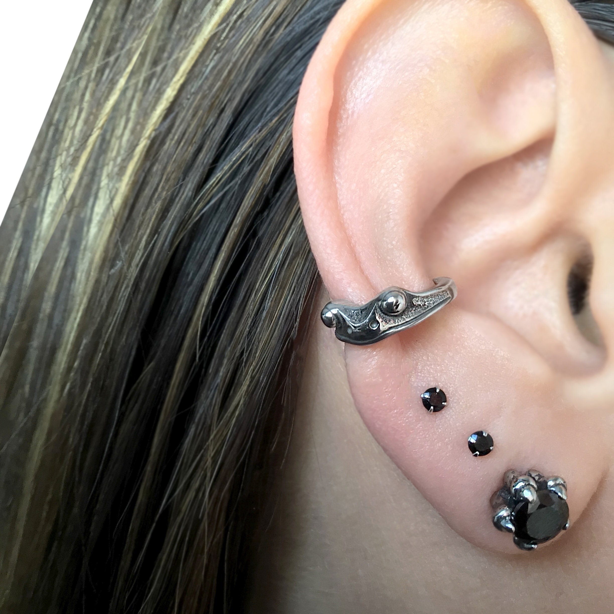 Frog Ear Cuff Gothic Ear Cuff Stainless Steel Earrings Ear | Etsy