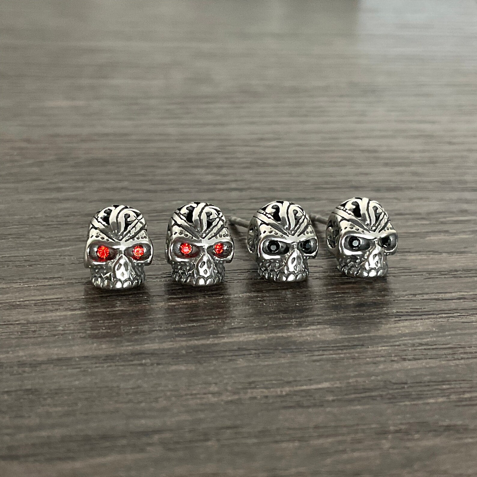 Skull Earrings Skull Studs Skull Jewelry Stainless Steel - Etsy