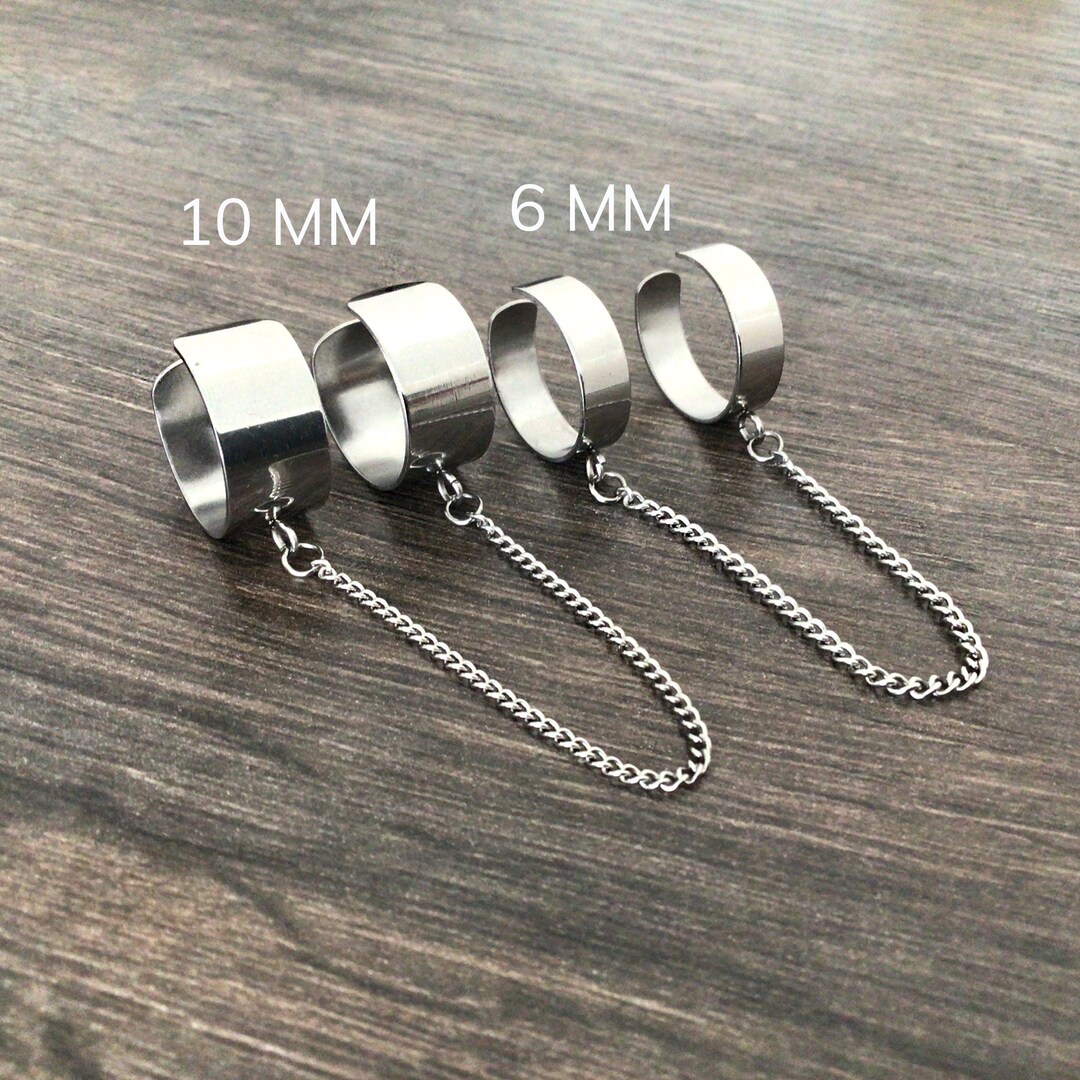 Double Rings With Chain , Stacking Rings, Open Band Rings, Double Rings ...