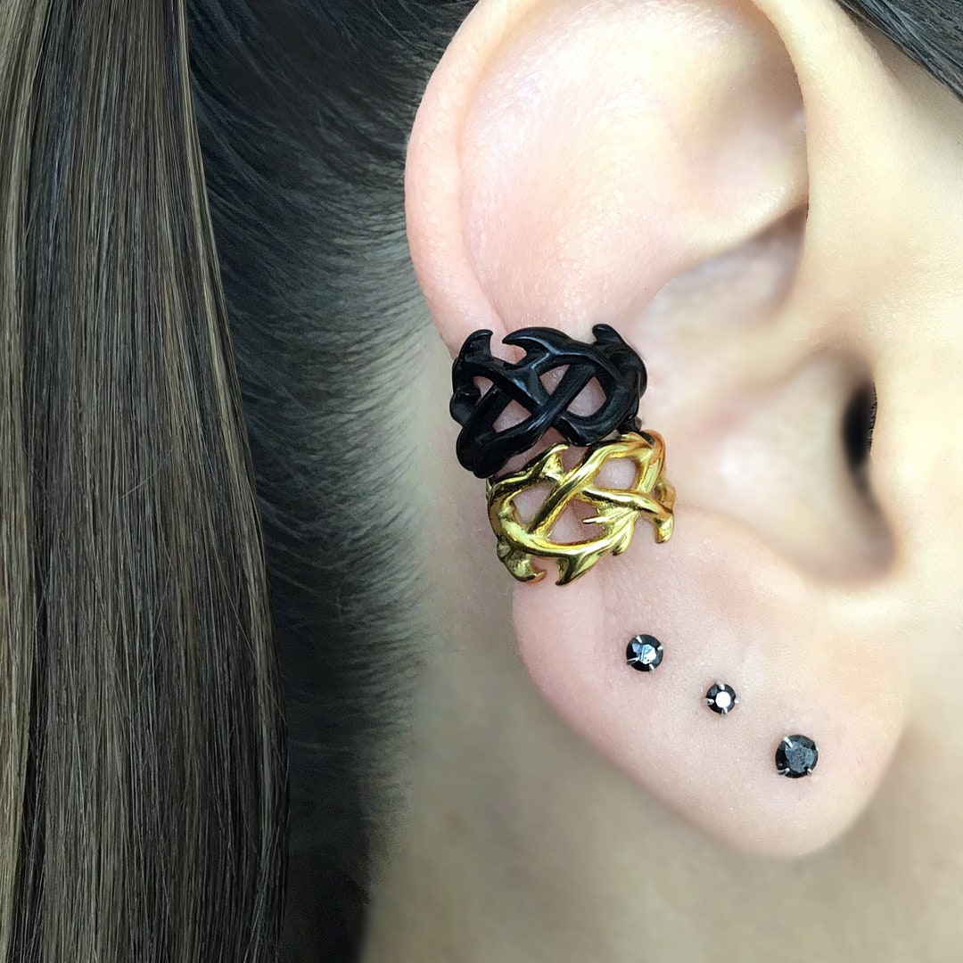 Thorns Ear Cuff, Gothic Ear Cuff, Stainless Steel Cuff, Gothic Jewelry ...