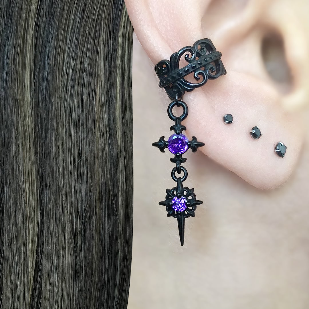 Starburst Ear Cuff, Star Ear Cuff, Gothic Ear Cuff, Single Earring ...