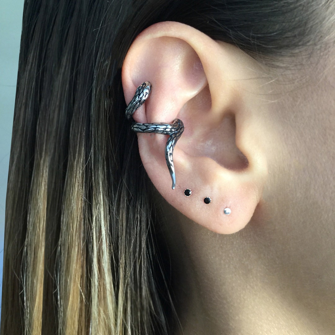 Ear Cuff, Gothic Ear Cuff, Snake Ear Cuff, Stainless Steel Earrings ...