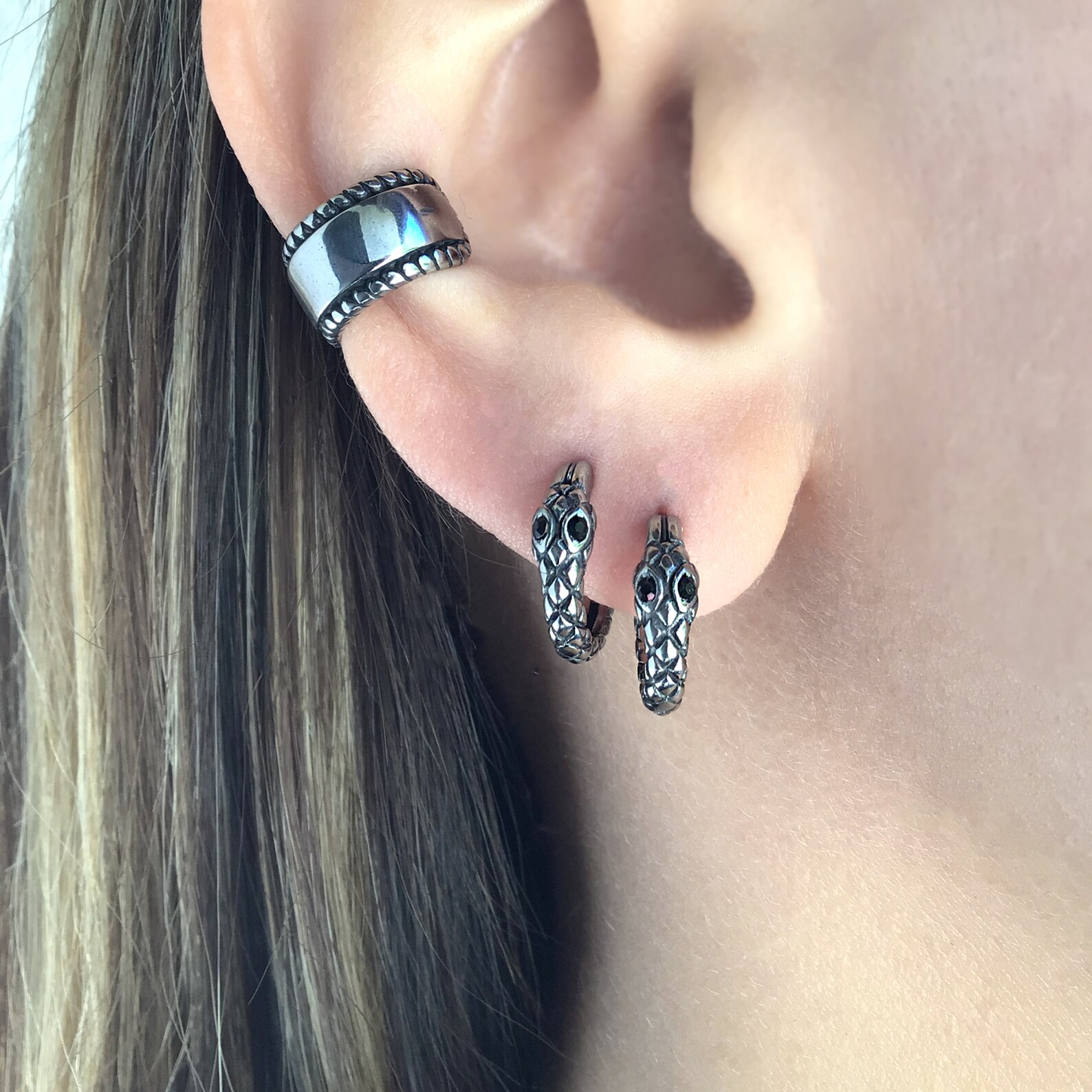 Snake Hoop Earrings Snake Hoop Huggie Earrings Huggie Hoop - Etsy