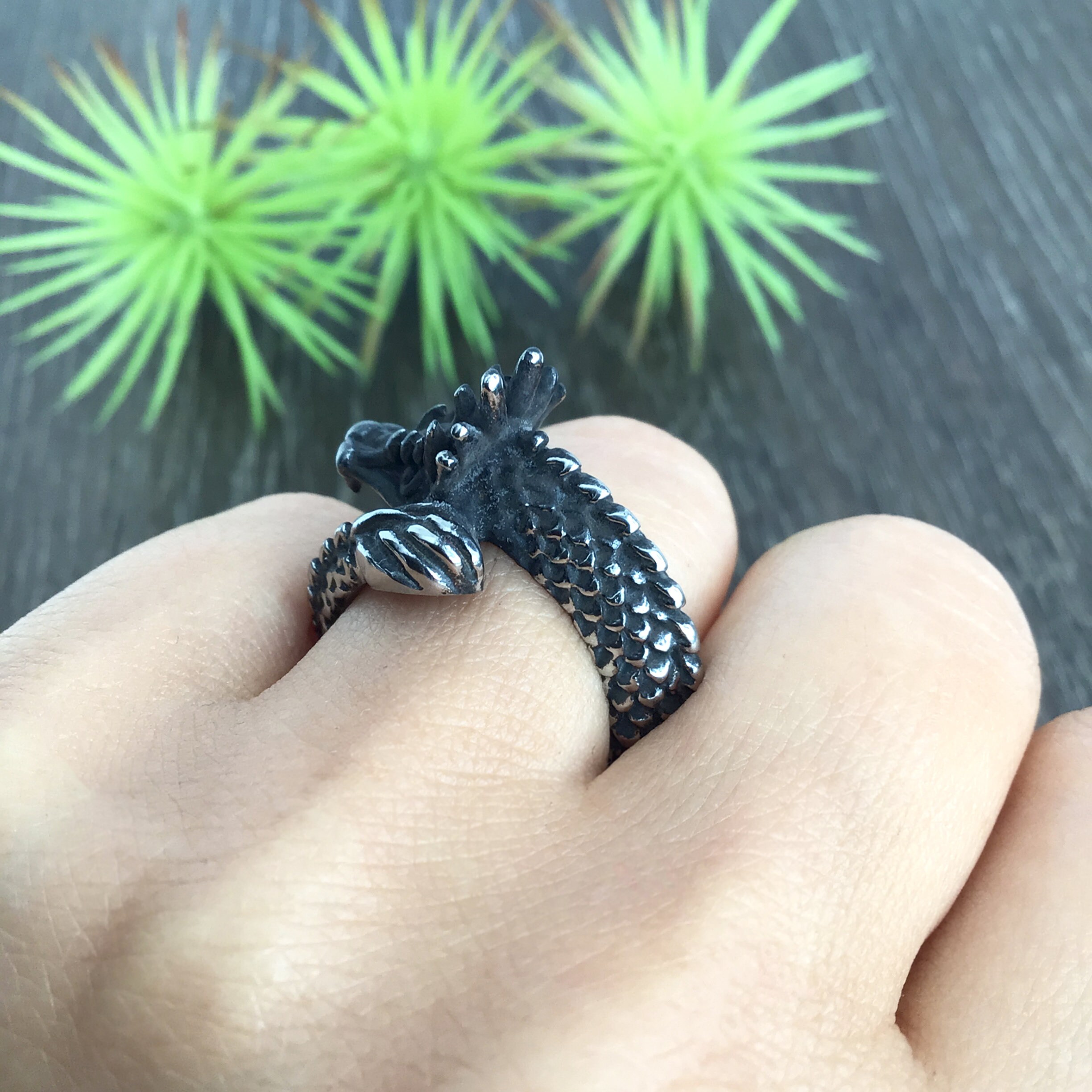 Dragon ringStainless steel dragon ring gothic jewelry | Etsy
