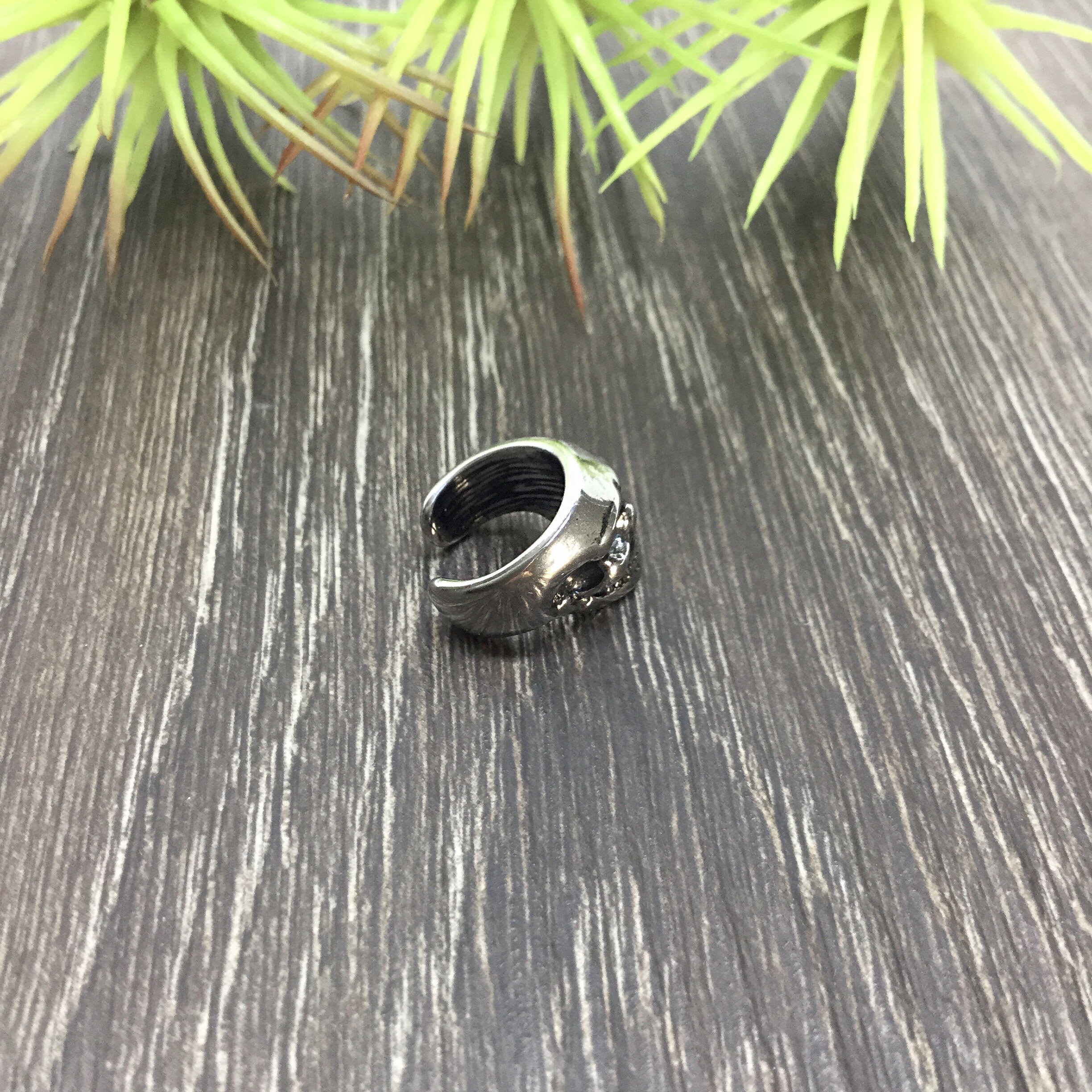 Skull Ear Cuff, Stainless Steel Gothic Earring, No Piercing - Etsy