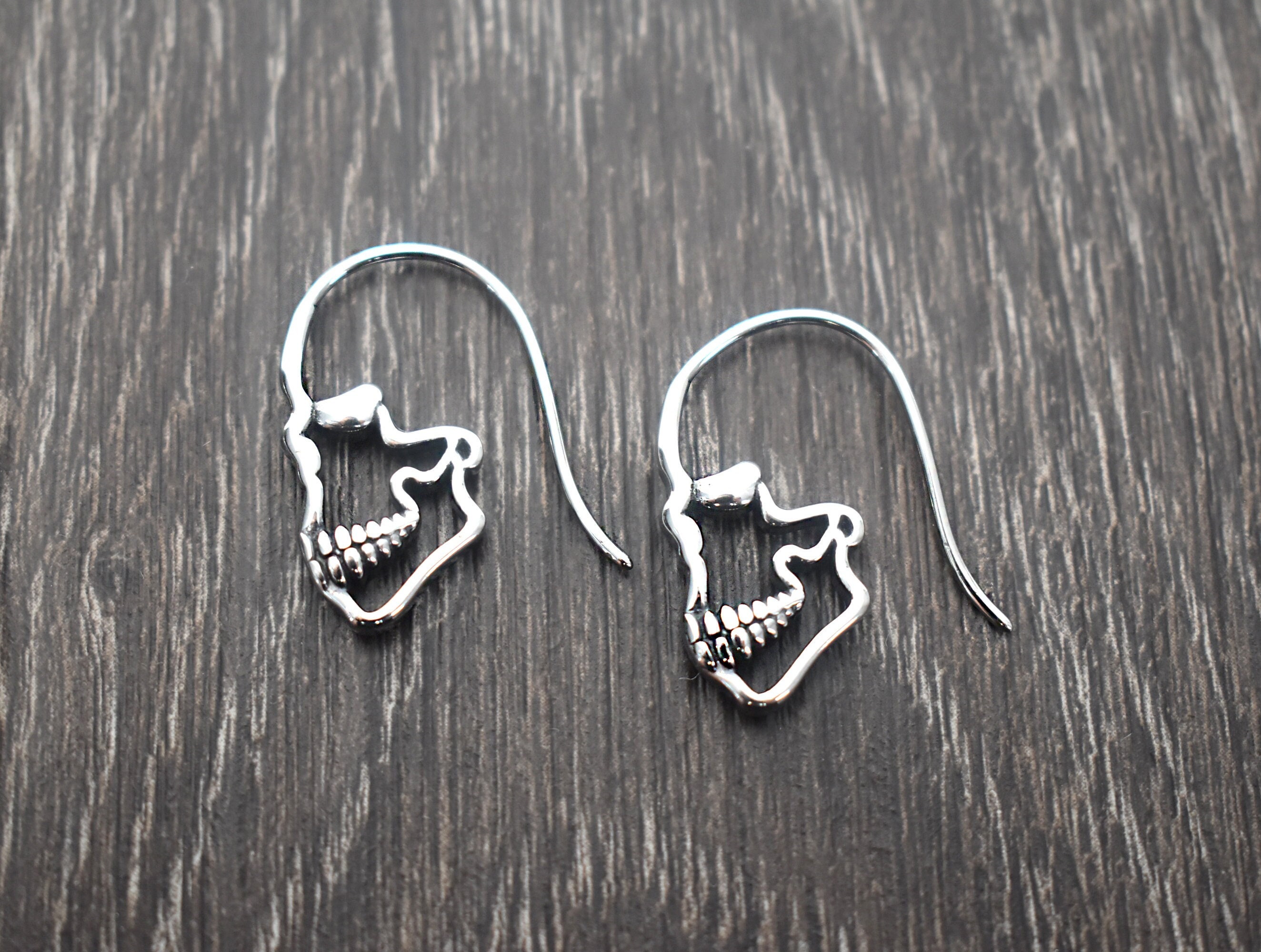 Skull Hoop Earrings Skull Earrings Gothic Jewelry Skull - Etsy